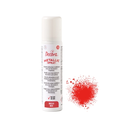Decora spray spożywczy metaliczny czerwony bez E171 - 75 ml - Sklep ...