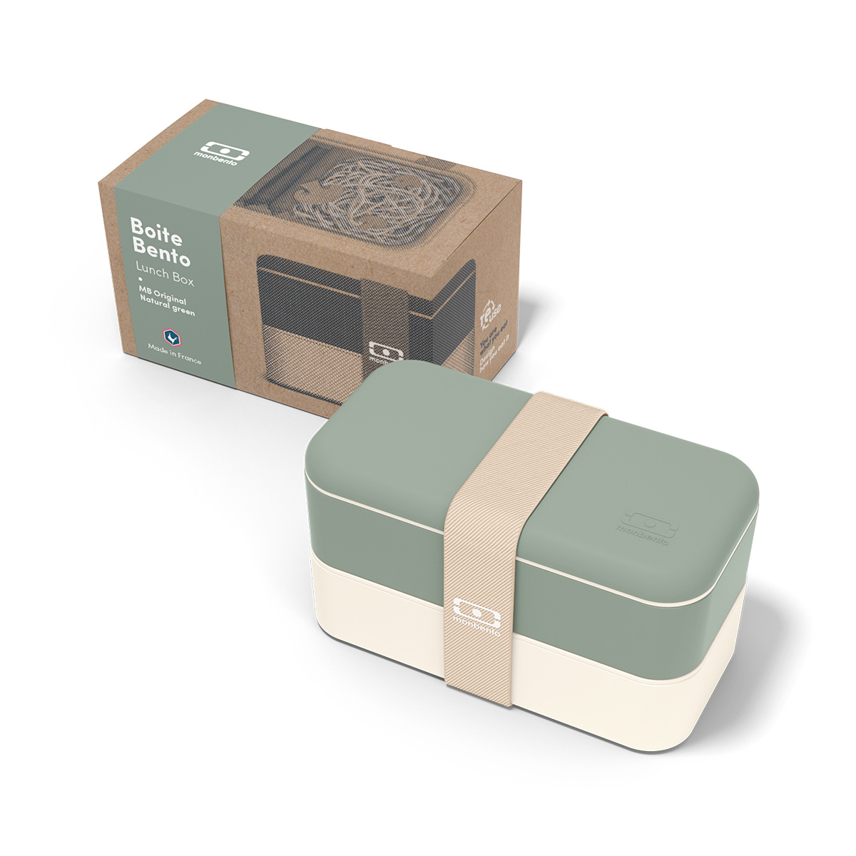 Lunchbox Monbento Original 1 L Natural Green – bento box do pracy i szkoły